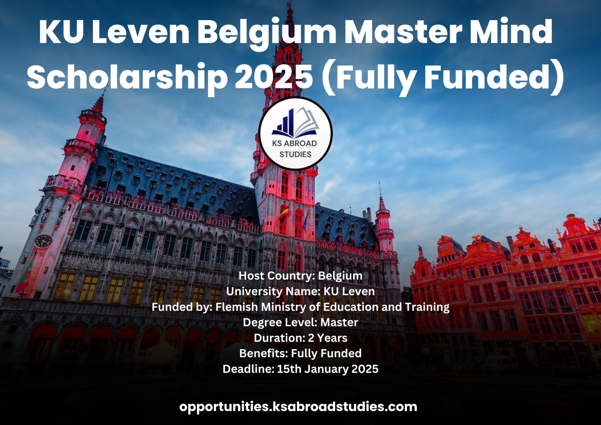 KU Leven Belgium Master Mind Scholarship 2025 (Fully Funded) - KSA Broad Studies