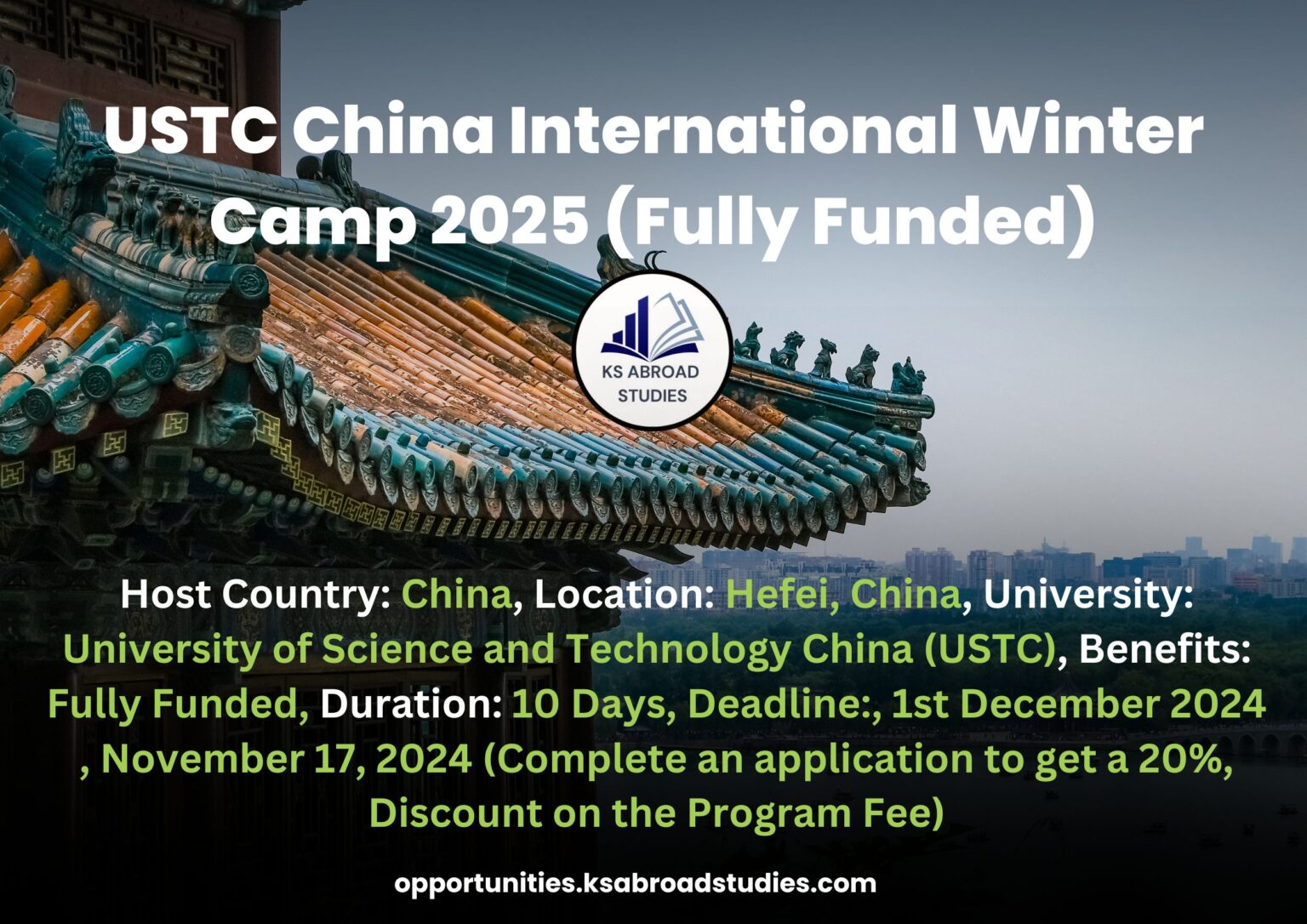 USTC China International Winter Camp 2025 (Fully Funded) - KSA Broad ...