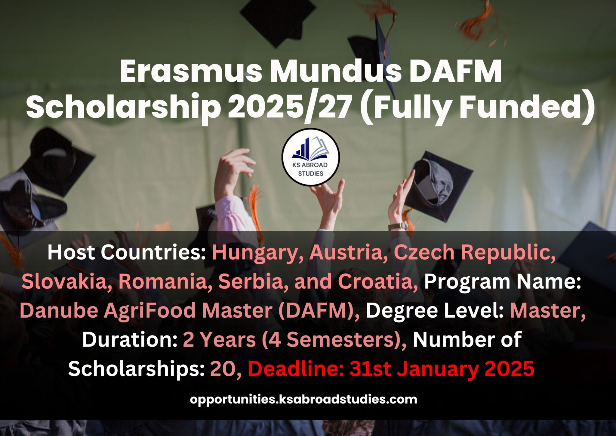 Erasmus Mundus DAFM Scholarship 2025/27 (Fully Funded) - KSA Broad Studies